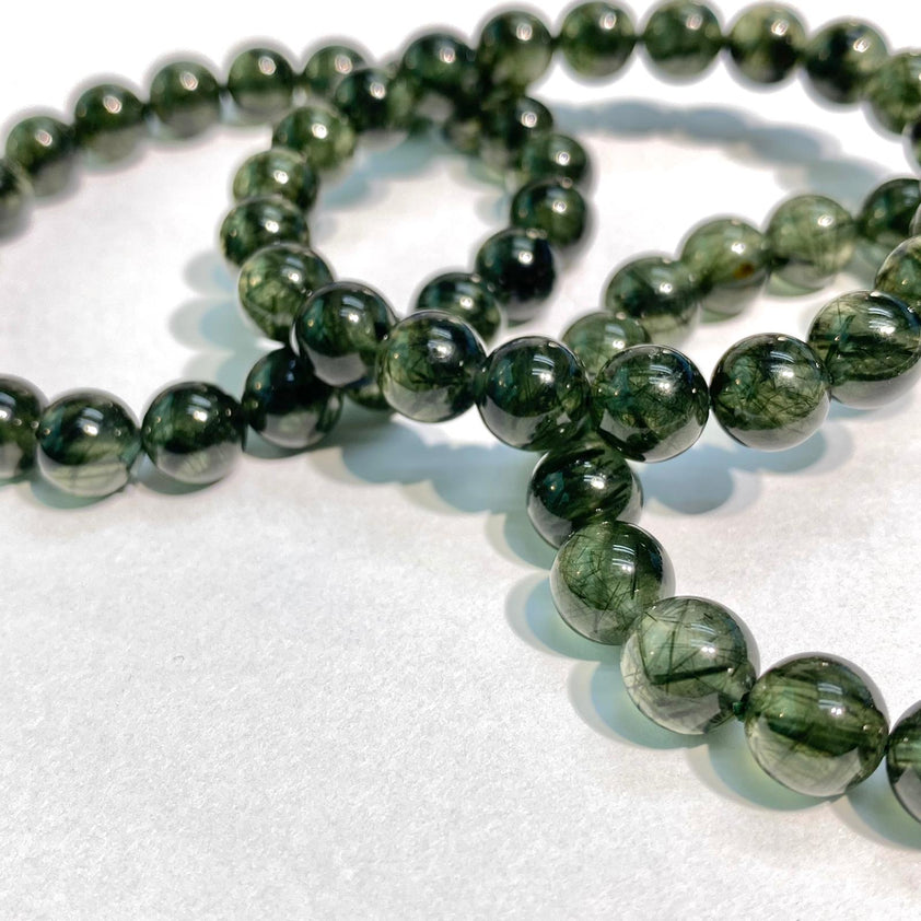Bracelet / Green rutilated quartz