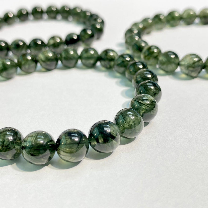 Bracelet / Green rutilated quartz